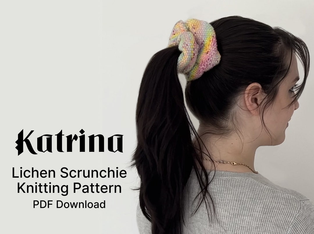 Lichen Scrunchie | Knitting Pattern PDF Download Printable - Etsy