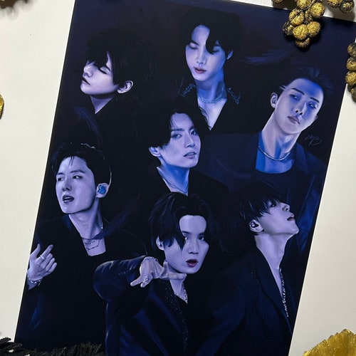 BTS Black Swan OT7 Drawing Art Print 방탄소년단 Fanart Kpop - Etsy