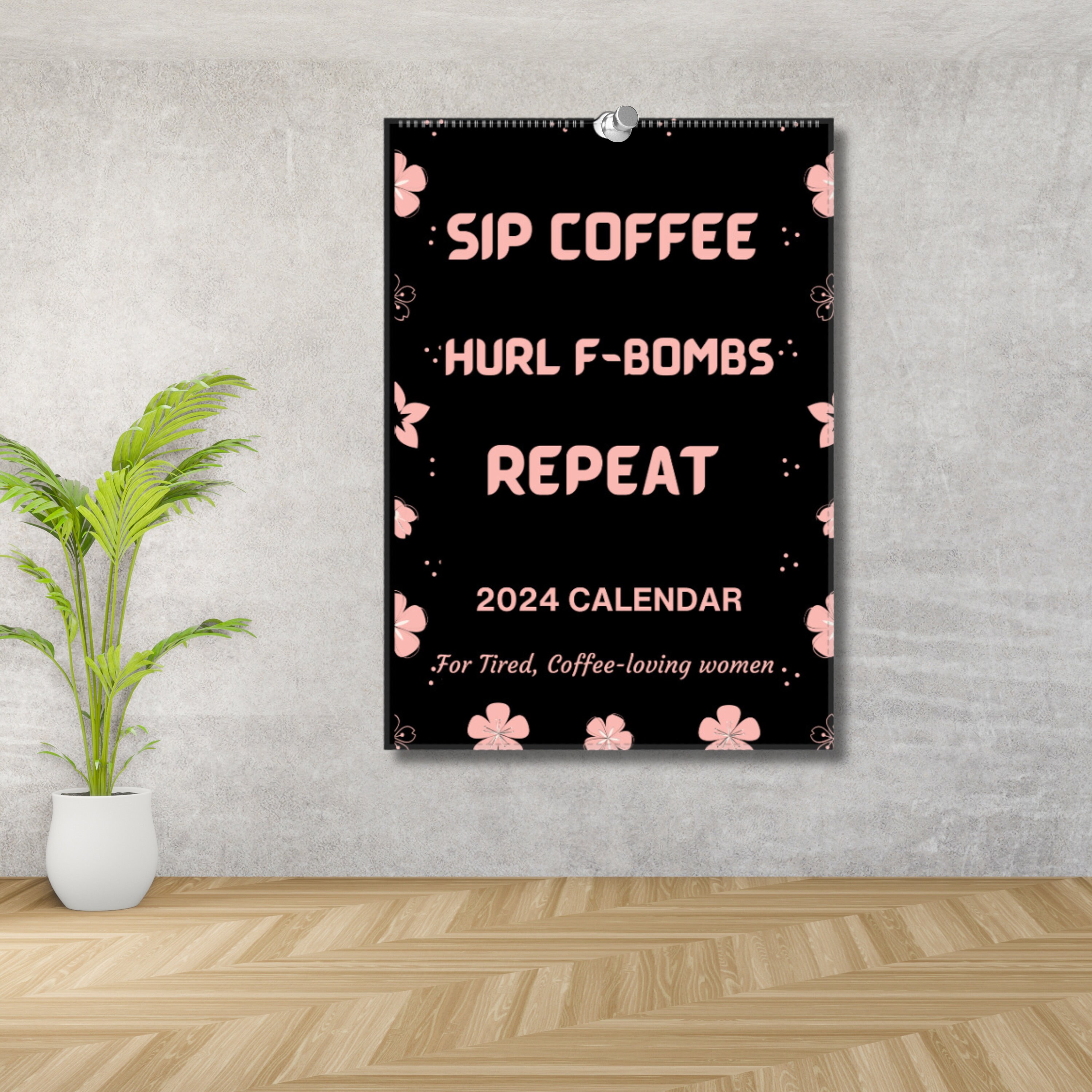 2024 Funny Wall Calendar, Cuss Word Coffee Lover Calendar Gift for ...