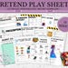 Pretend Play Sheets - Imaginative Play - Kids Play Sheets - Role Play ...