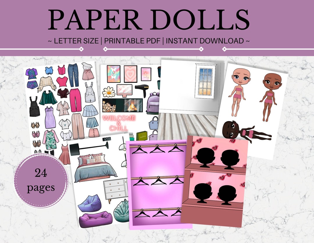 Printable Paper Doll Busy Book | Dress up | Creative Pretend Play - Etsy