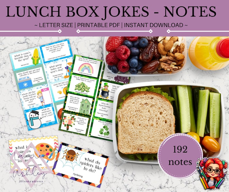 All Year Long Printable Lunchbox Jokes for Kids, Lunch Notes, Printable ...