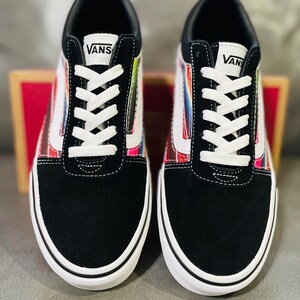 Custom Vans W/ Stitched Serape Pattern Leather - Etsy
