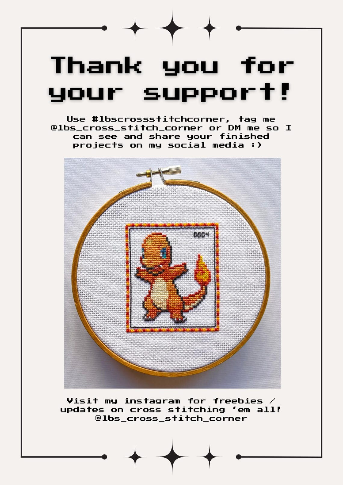 Charmander Cross Stitch Pattern, Charmander Digital Pattern, Video Game ...