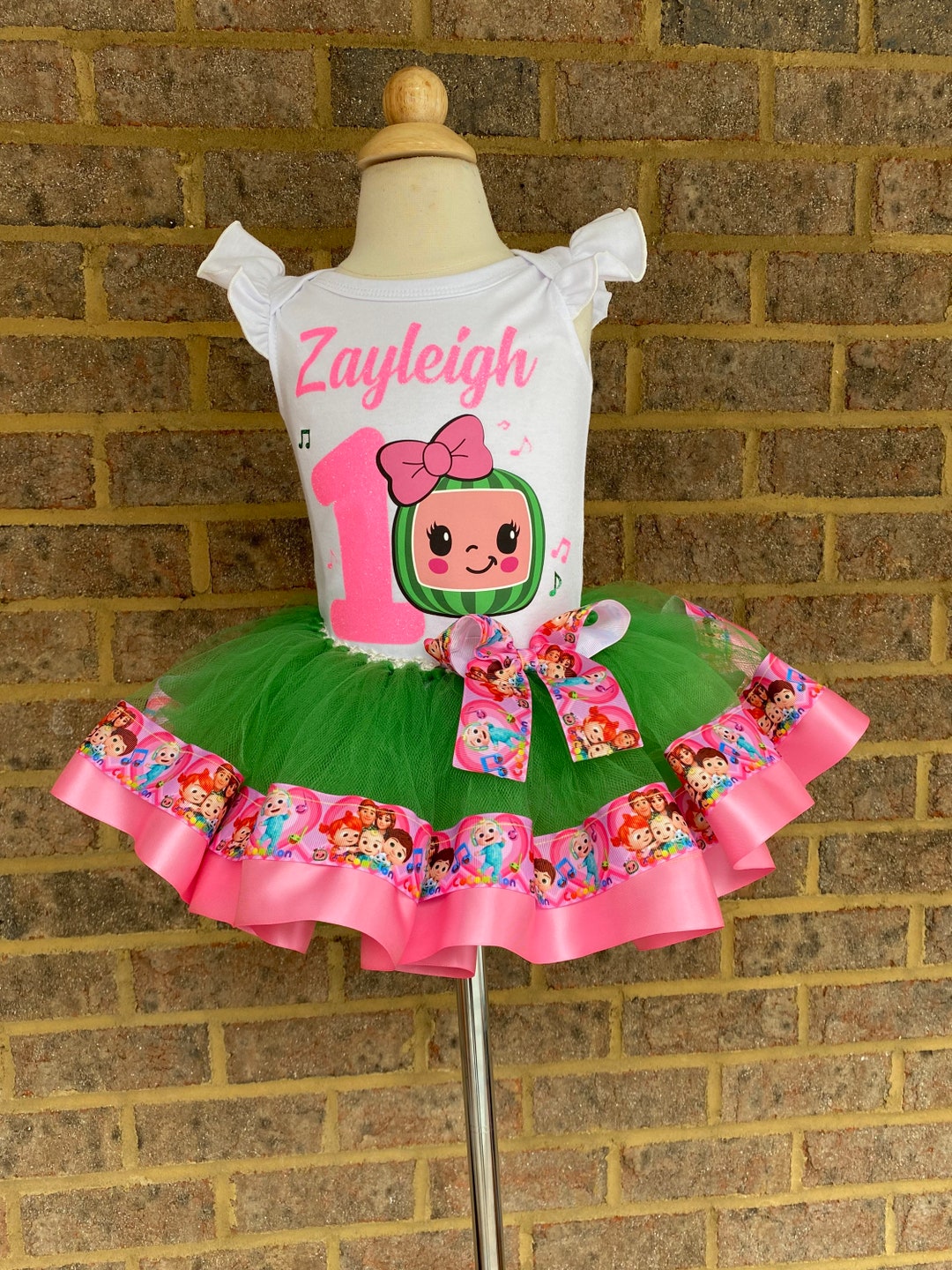 Cocomelon Tutu Outfit Ribbon Trimmed Tutu Outfit Cocomelon - Etsy