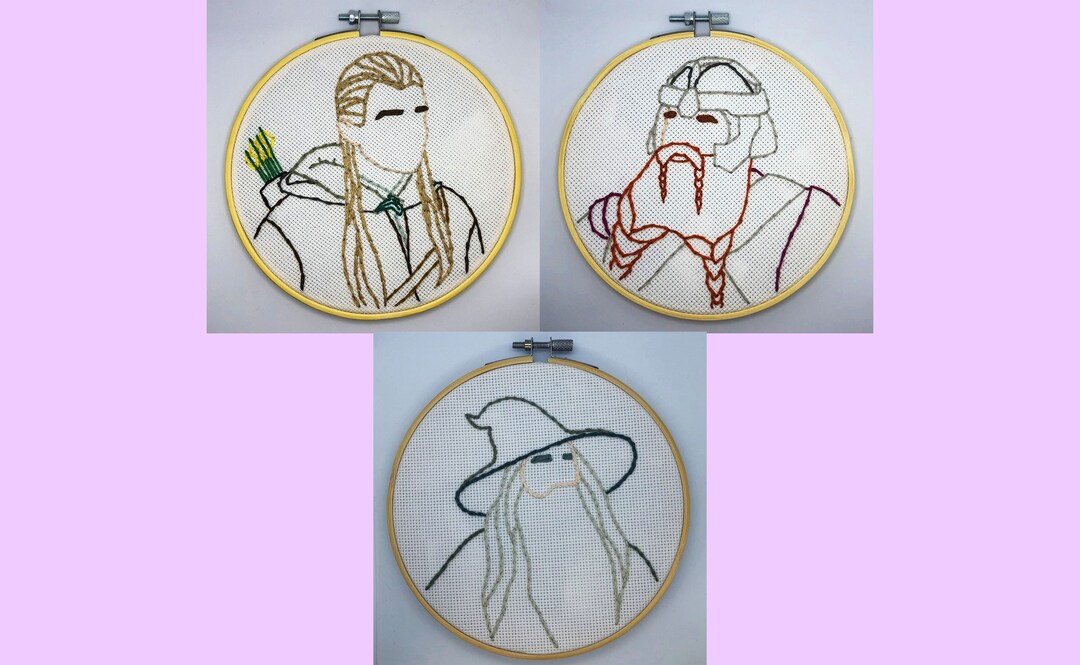 Lord of the Rings Embroidery: Legolas Gimli Gandalf - Etsy