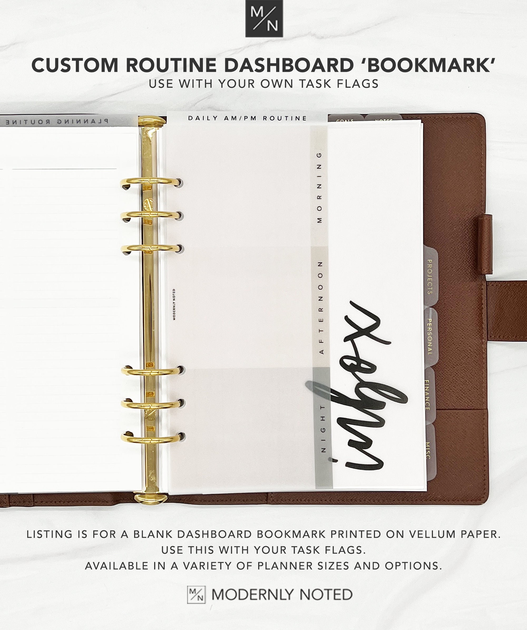 Custom Daily Routine Vellum Dashboard for A5 Half Letter - Etsy UK