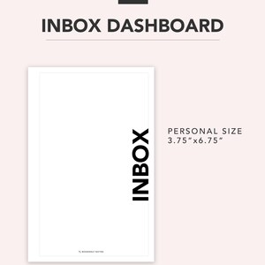 Inbox Planner Dashboard Personal Size Minimalist Design Planner Inserts ...