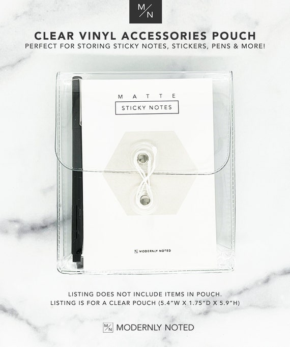 Thick Clear Vinyl Pouch to Store Stickers Sticky Notes - Etsy