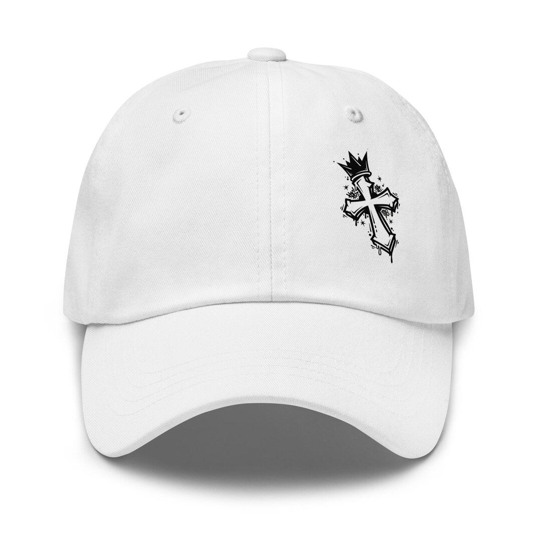 White Cap | Cross With Crown - Etsy
