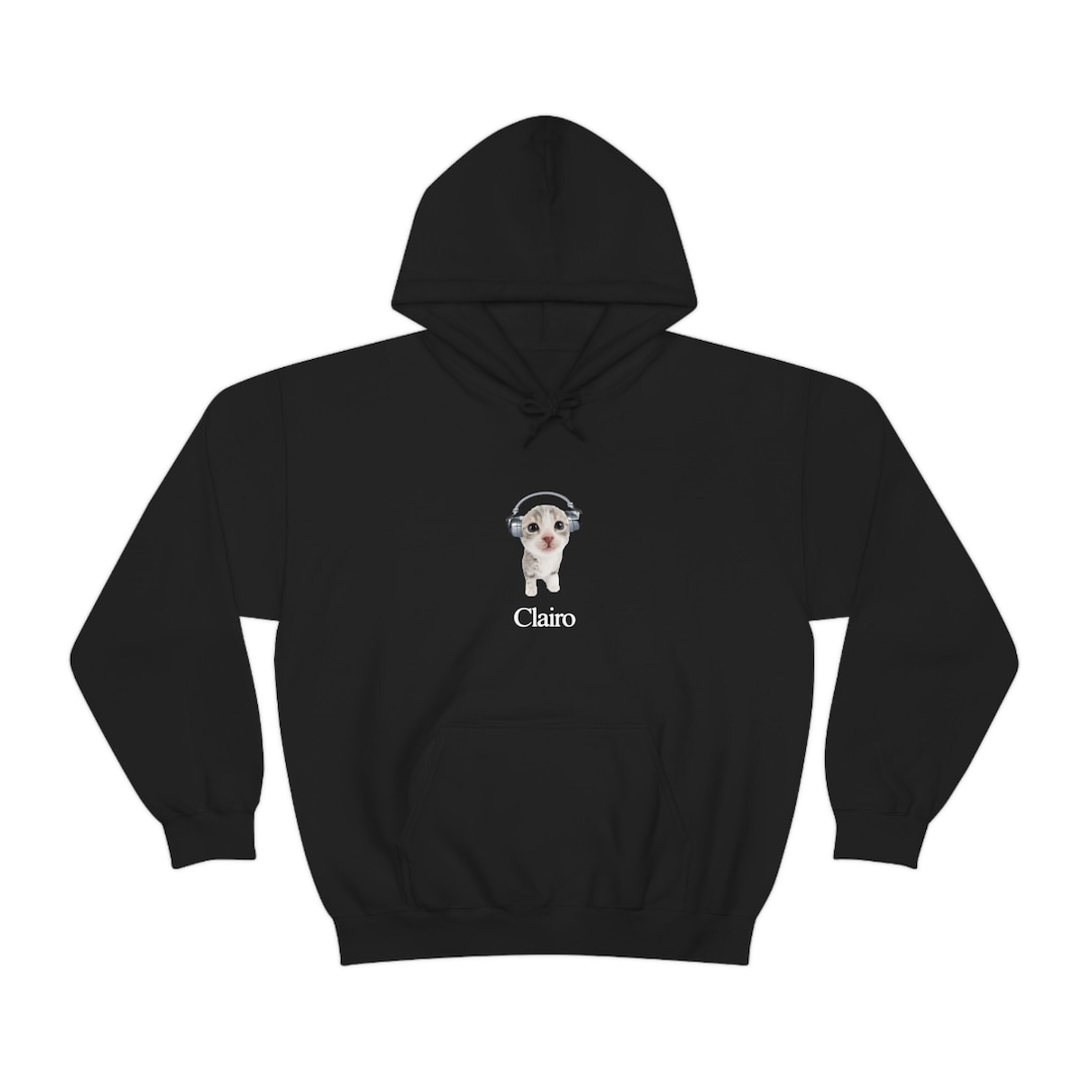 Clairo Cat Hoodie Fan Merch Cute Cat Listening to Music Funny Hoodie - Etsy