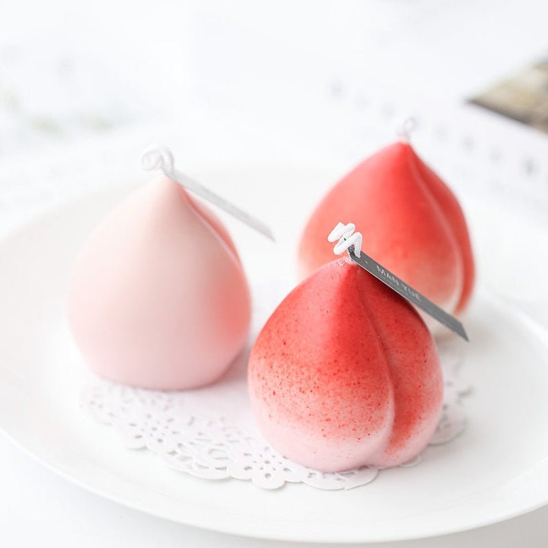 Handmade Peach Candle Molds Material for Silicone,fruit Mold Candles ...