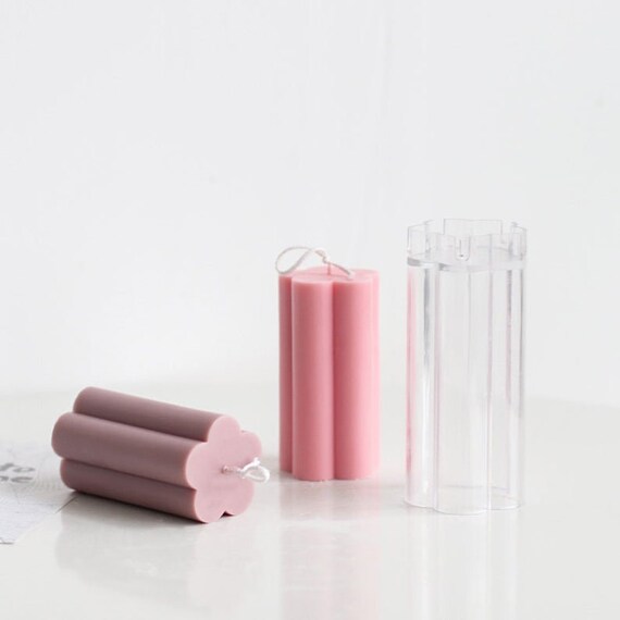 Plum Blossom Columnar Geometric Candle Moldflowers Candle - Etsy
