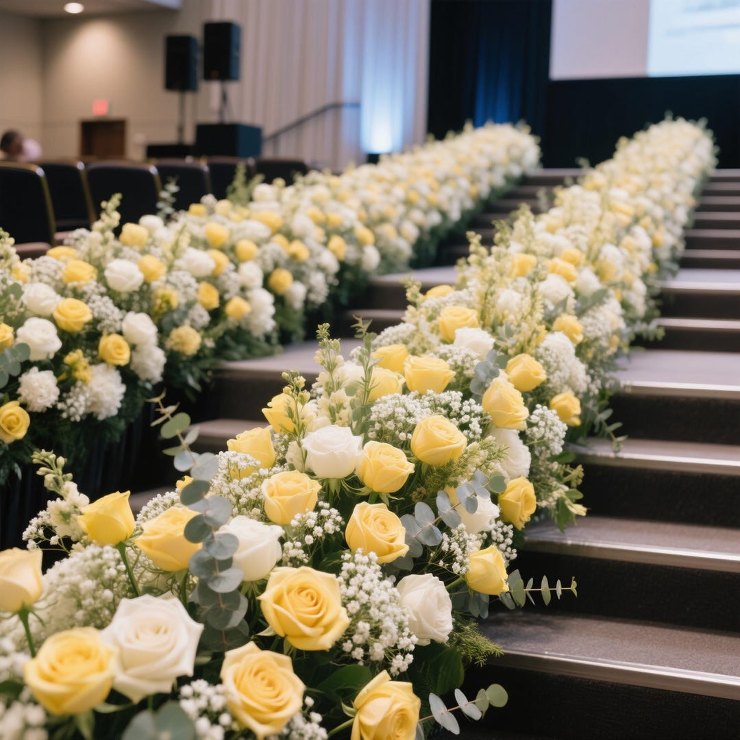 Yellow Rose Flower Garland,ground Flowers,wedding Ceremony,floor Flower ...