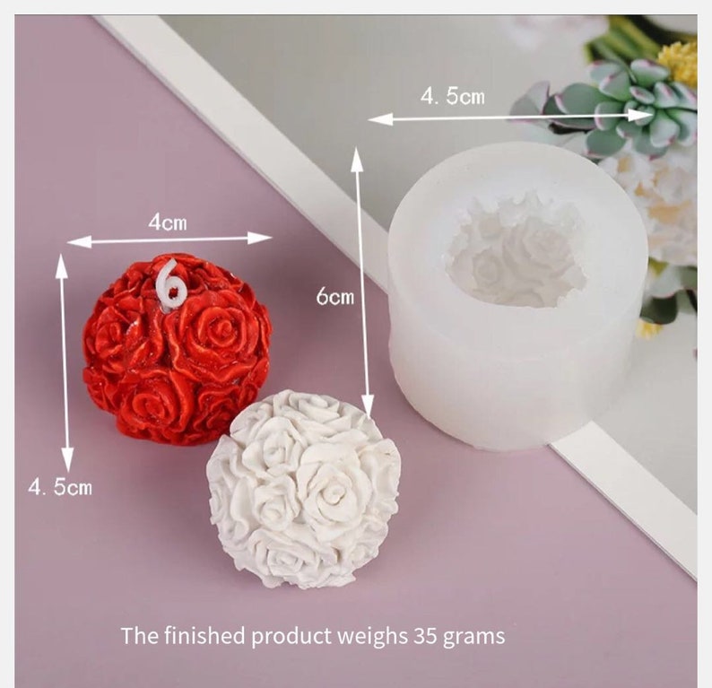 3D Rose Flower Candle Molds Silicone ChristmasHome Decoration | Etsy