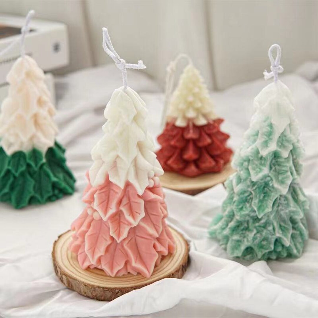 Big Size Christmas Tree Candles Mold Christmas Unique Candle Silicone ...