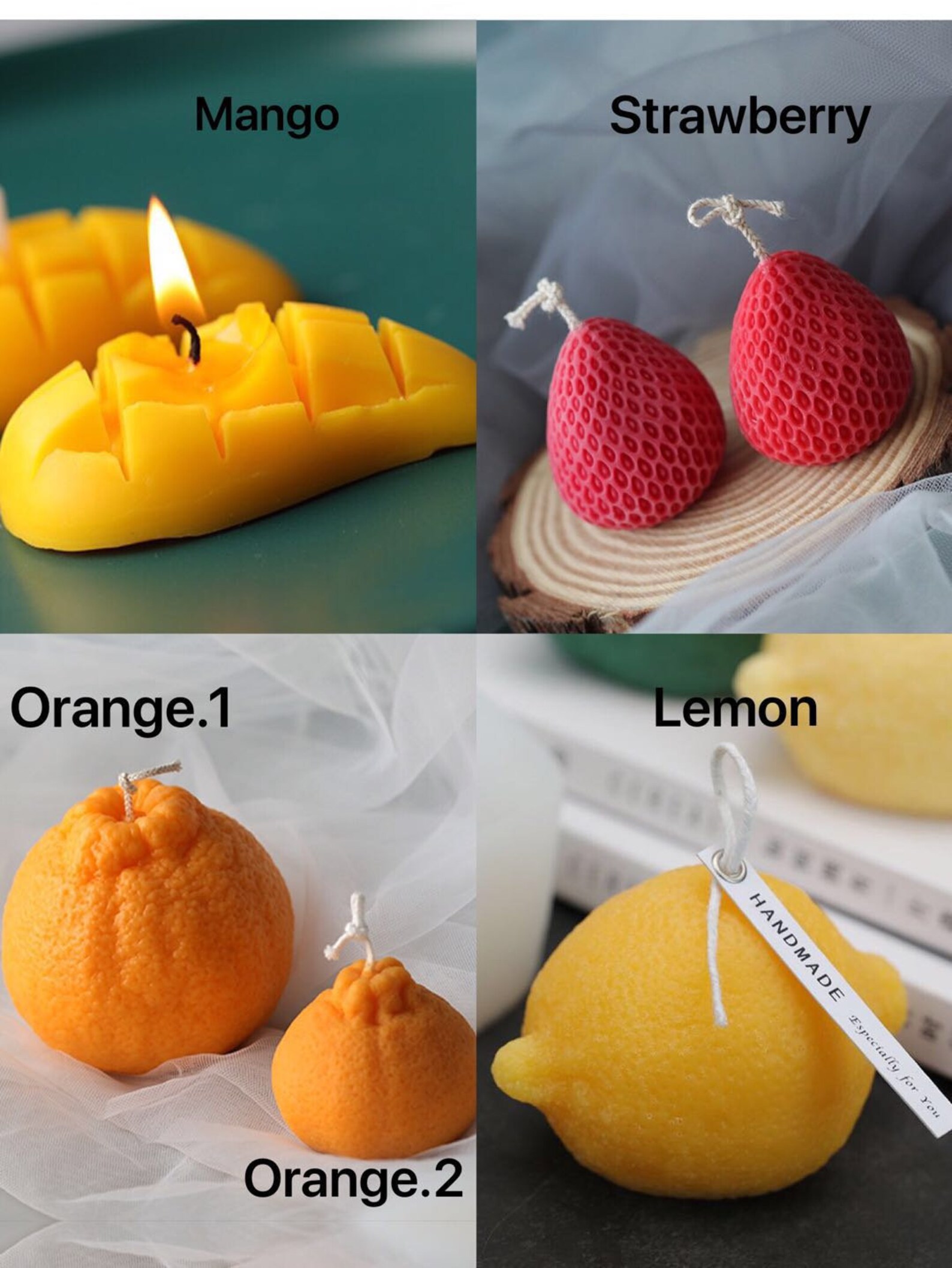 Handmade Candle MaterialFruit Mold CandlesOrange Candle | Etsy
