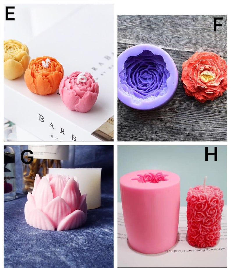 3D Rose Flower Candle Molds Silicone ChristmasHome Decoration | Etsy