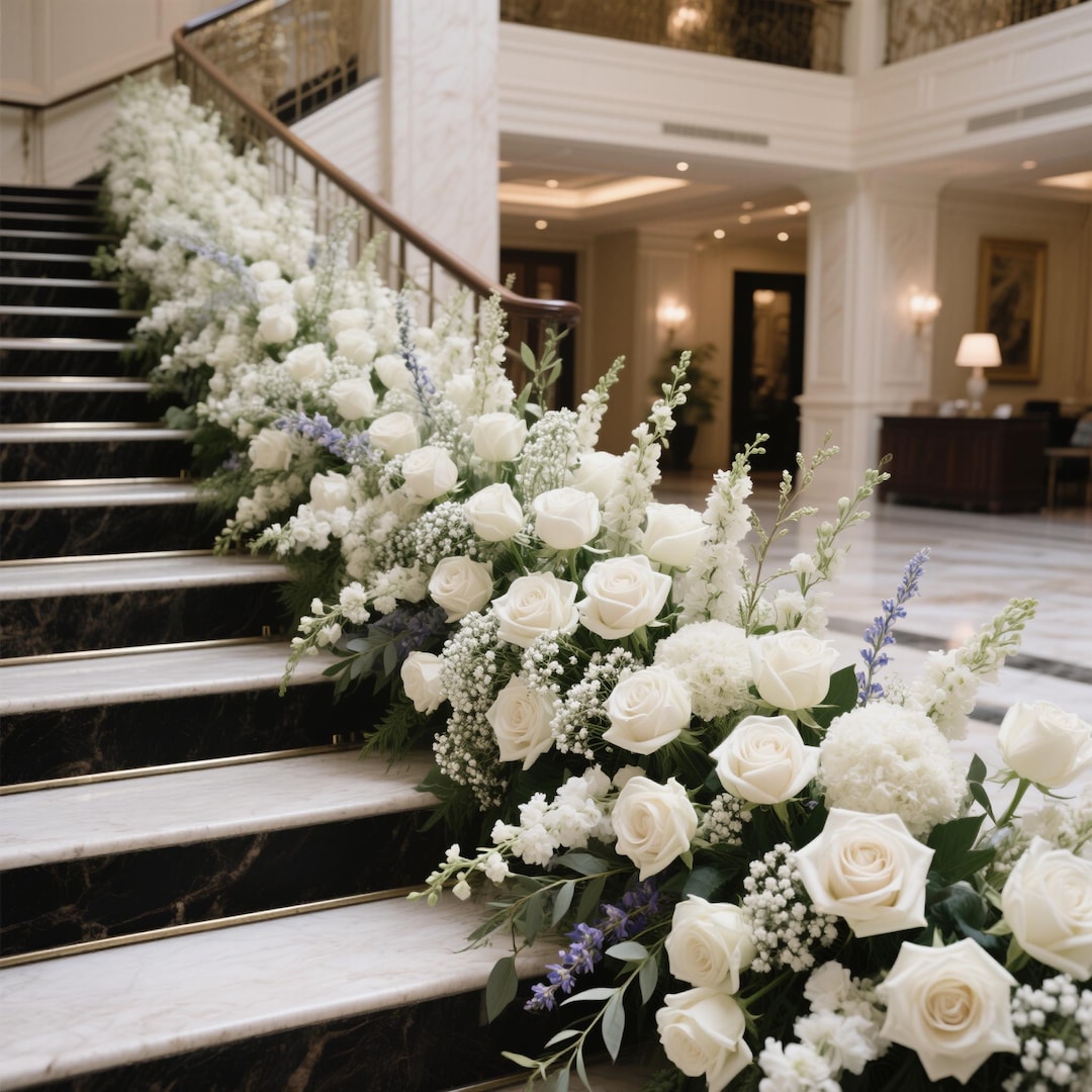 Stairs Flower Garland,wedding Flower Runner,wedding Flower Arch,flower ...