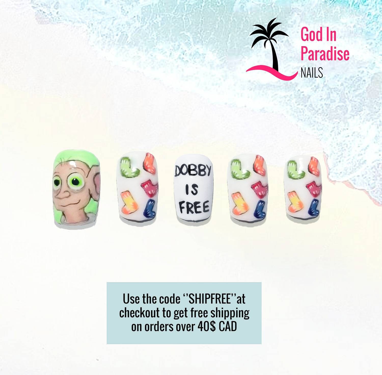 Press on Nails Dobby the Elf Nail Set Fake Nails Hand - Etsy