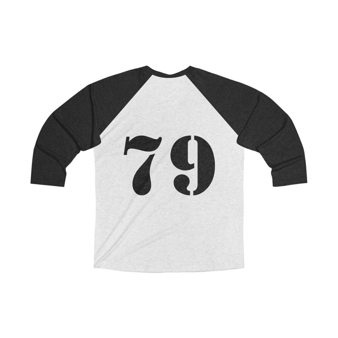 Number 79 On Back of Shirt Sports Themed 3/4 Raglan Tee | Etsy