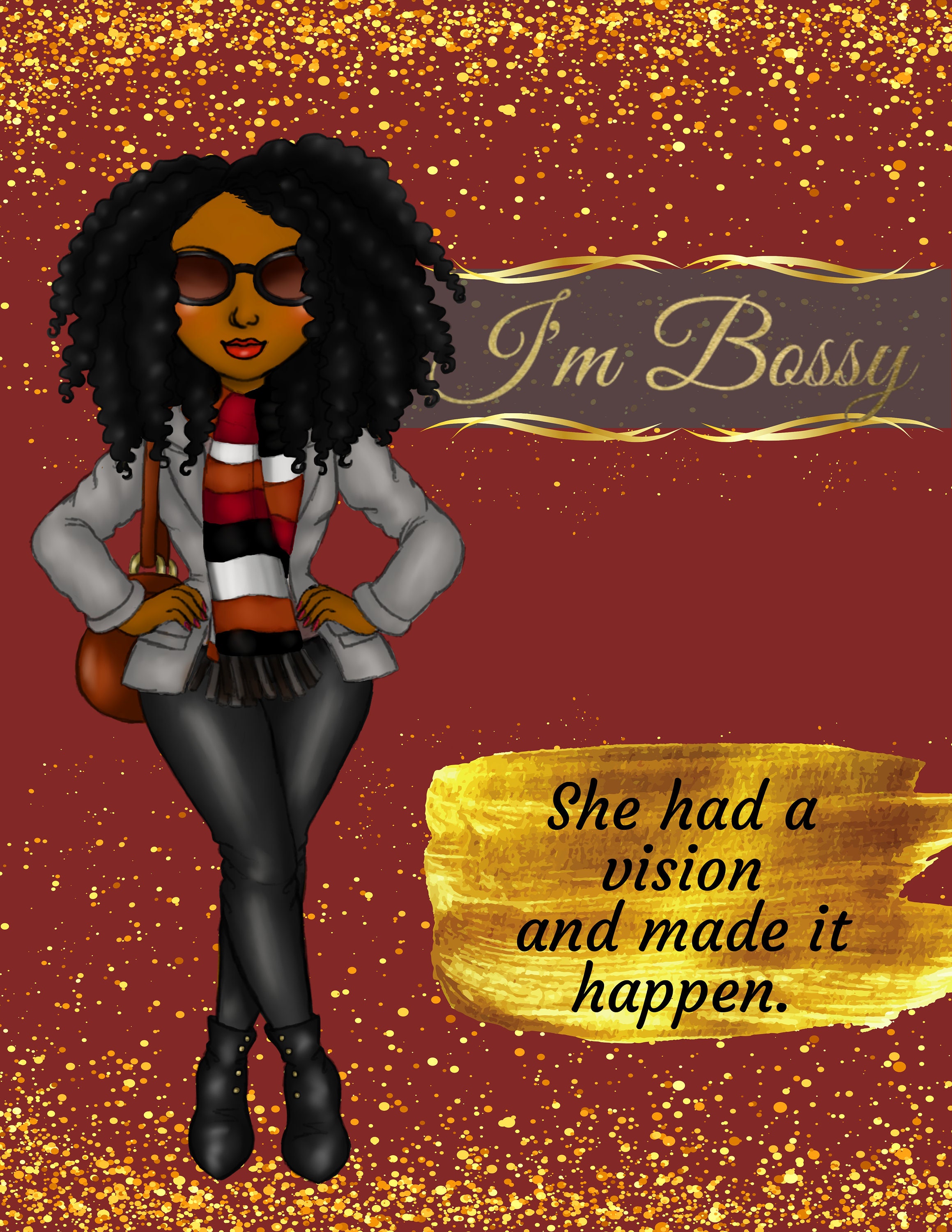 African American I'm Bossy printable Journal Pages - Etsy