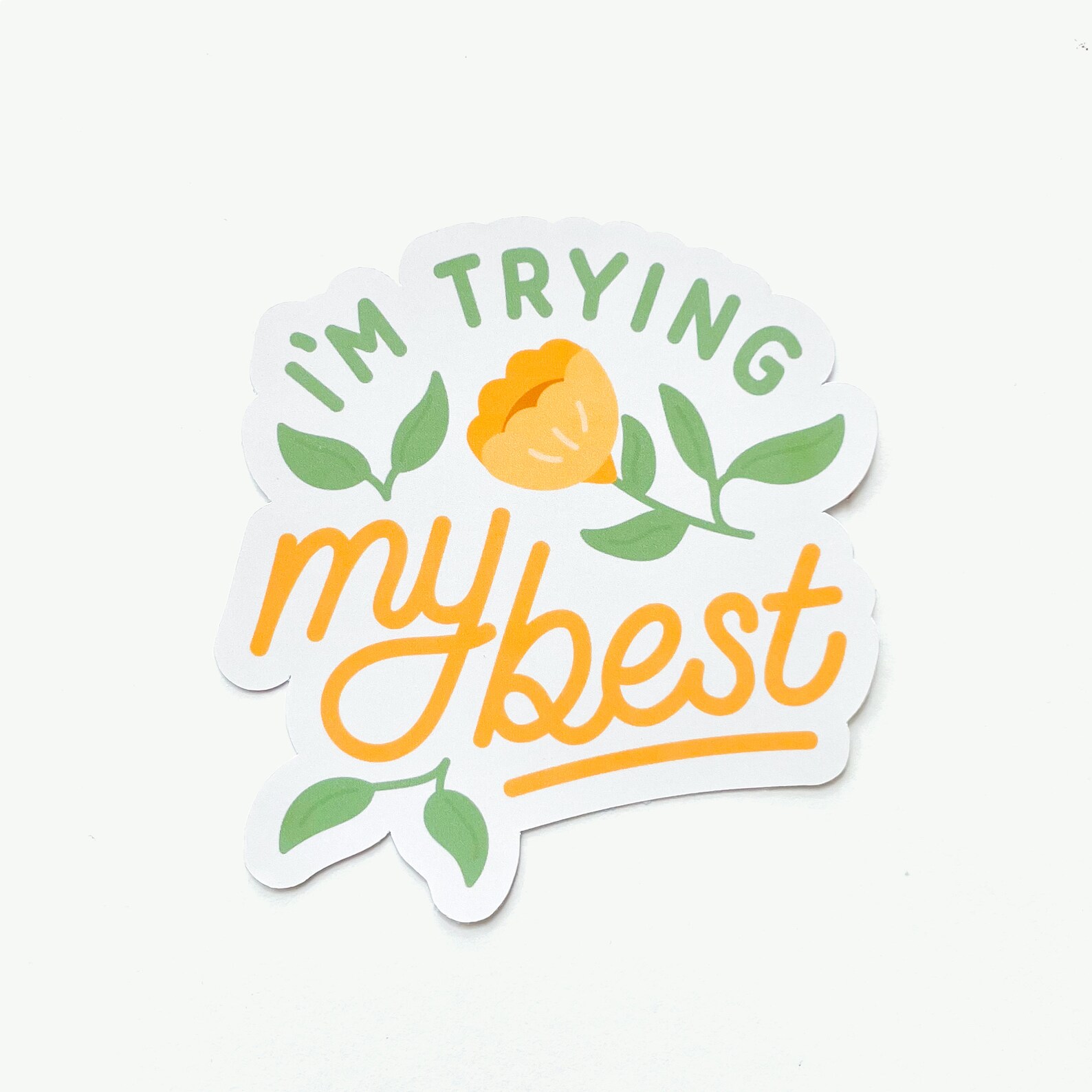I'm Trying My Best Sticker Inspirational Quote Sticker | Etsy