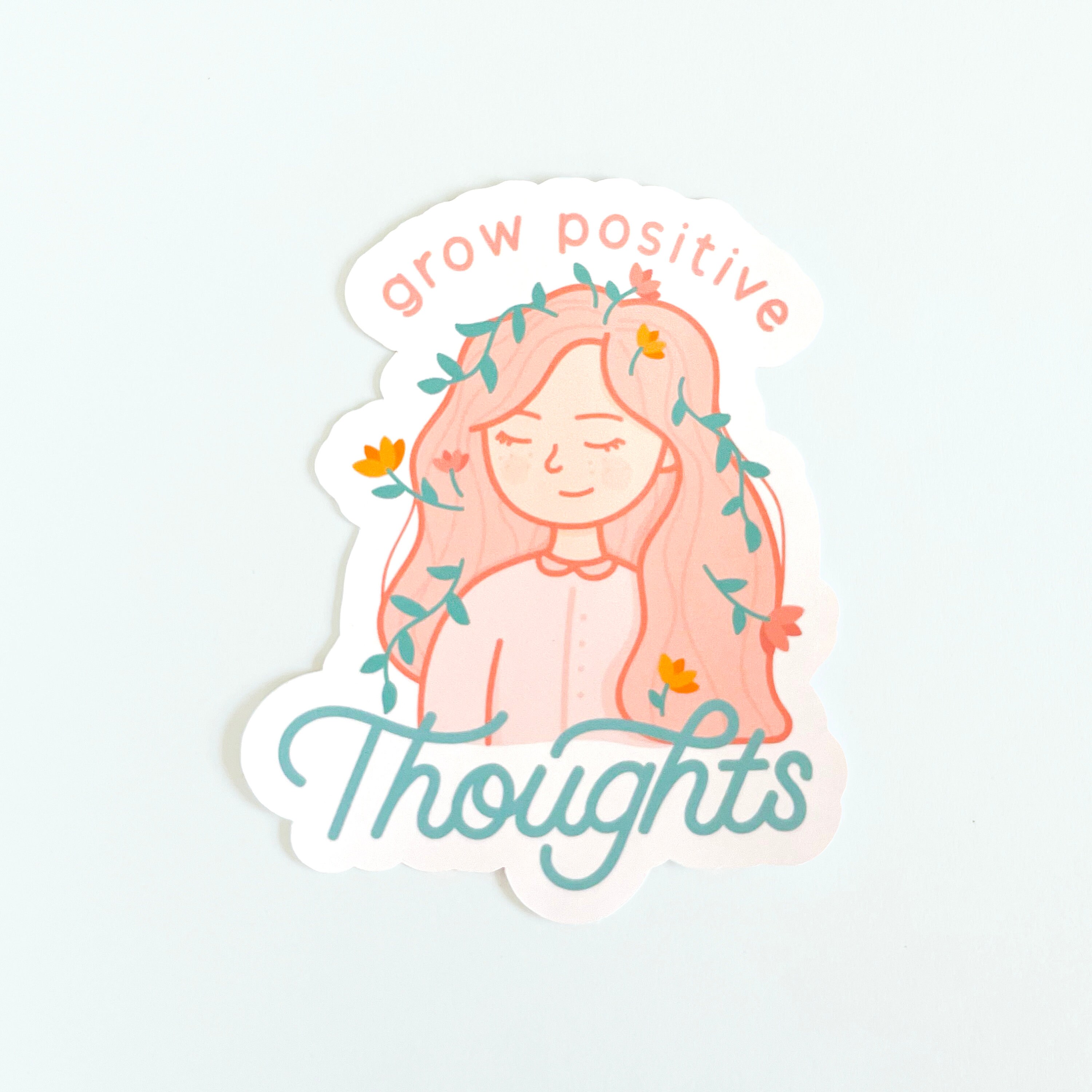 Grow Positive Thoughts Sticker Motivational Sticker Quote | Etsy