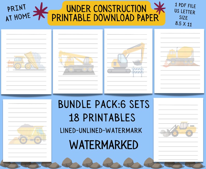 Under Construction Letter Writing Bundle Digital Printable - Etsy
