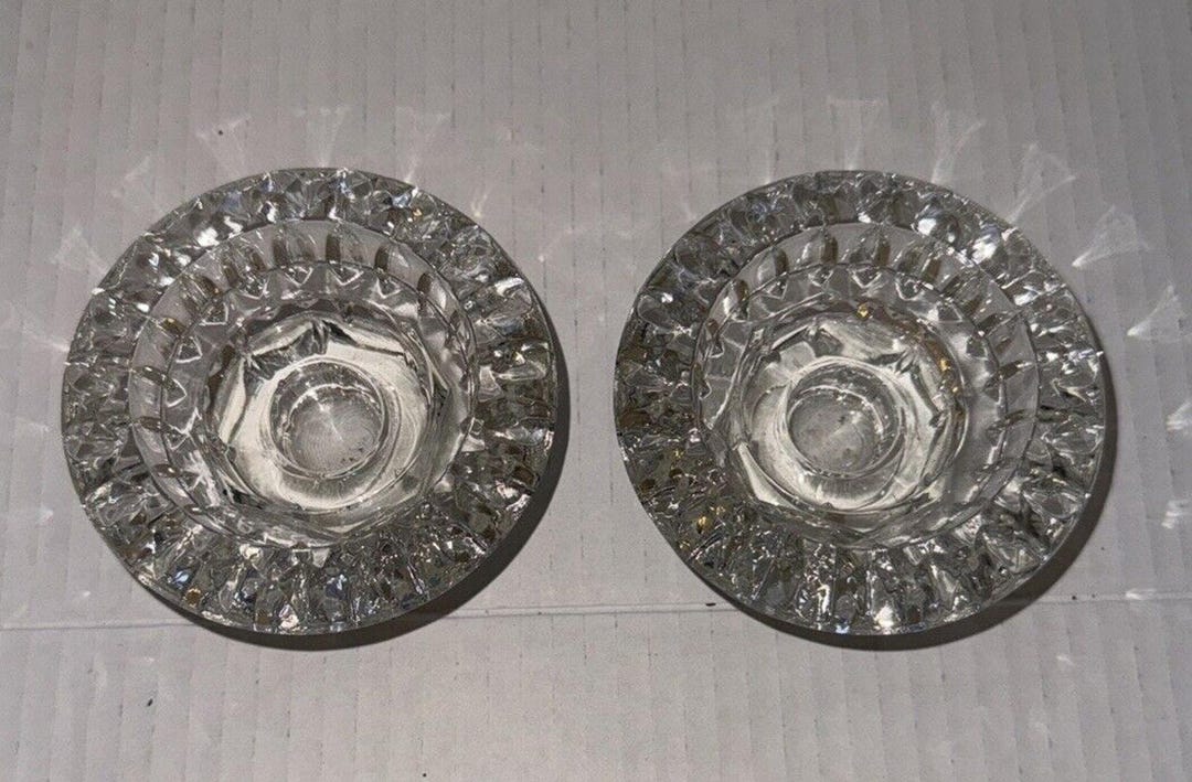 Clear Glass 3-way Candle Holders: Votive, Taper, Tea Light - Set of 2 ...