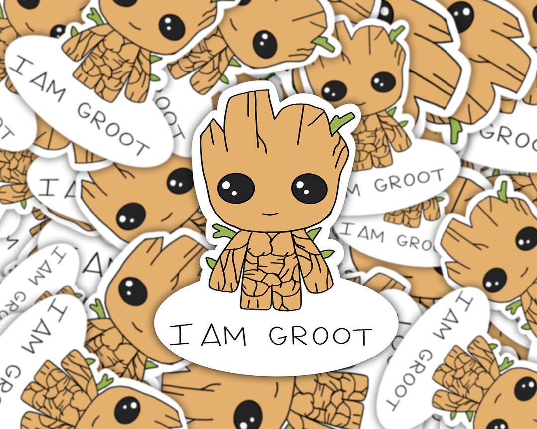 Sticker Magnet I Am Groot Sticker Groot Sticker Small Groot Sticker Waterproof Sticker