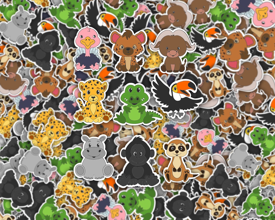 Sticker | Magnet | Jungle | Safari Sticker Set | Waterproof Stickers ...
