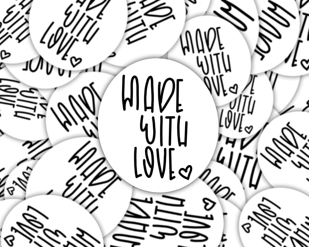 Sticker | Magnet | Made With Love Sticker | Circle Sticker | Waterproof ...