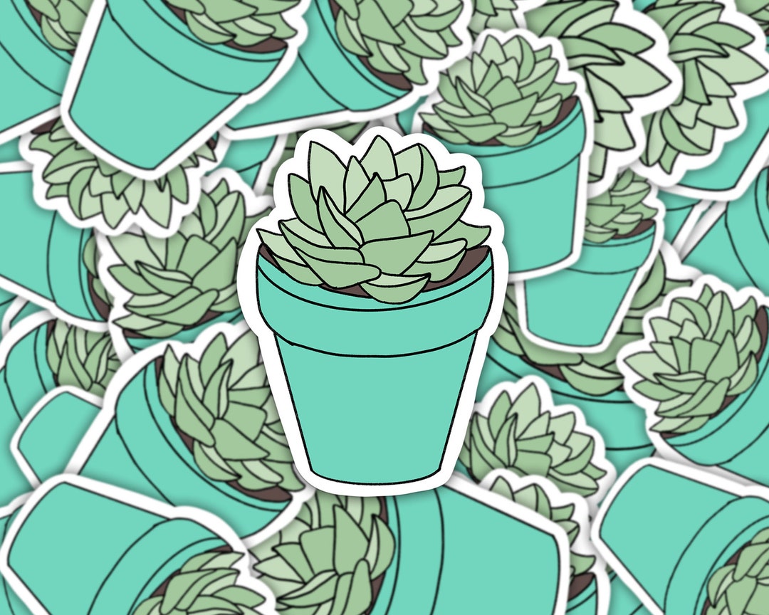 Sticker | Magnet | Succulent Sticker | Succulent in Pot Sticker ...