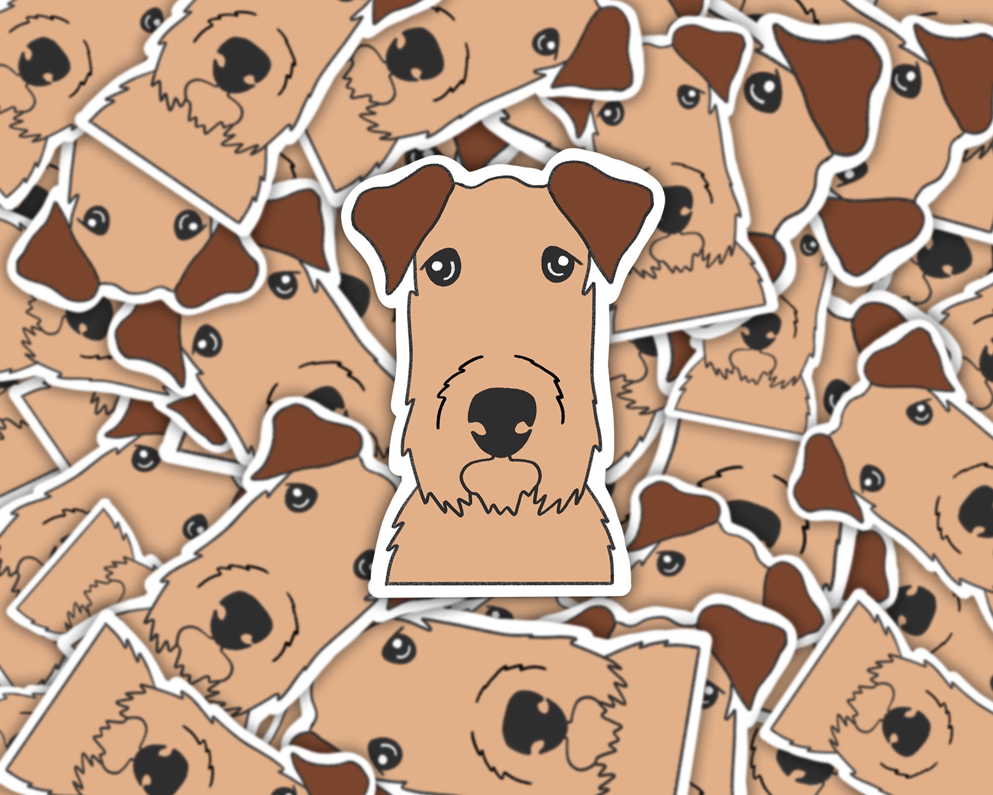 Sticker Magnet Airedale Terrier Sticker Dog Sticker Airedale Terrier ...