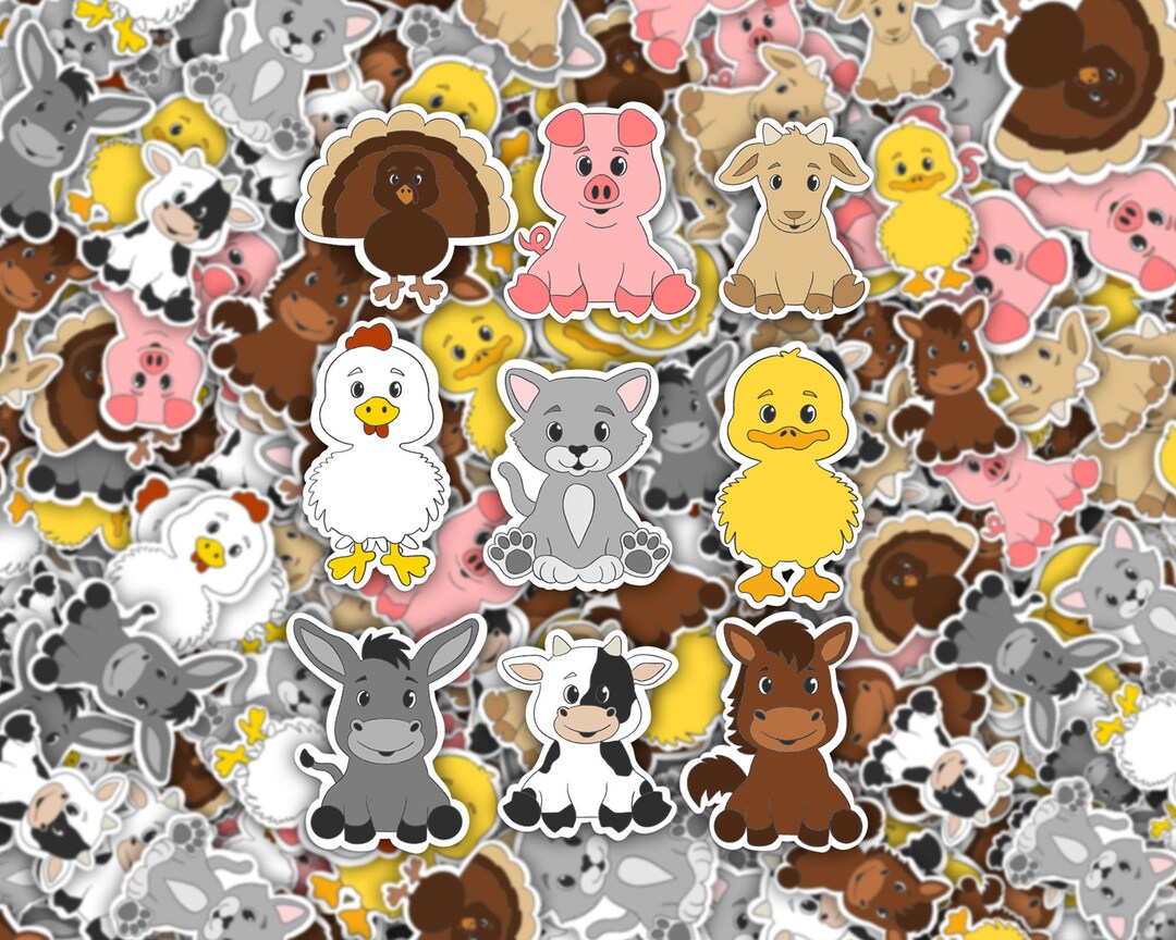 Sticker | Magnet | Farm Sticker Set | Waterproof Sticker | Farm Animal ...
