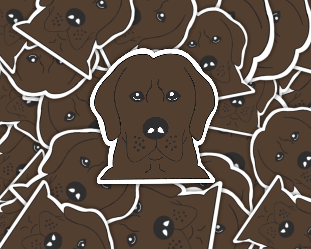 Sticker | Magnet | Yellow | Black | Chocolate Lab Sticker | Dog Magnet ...
