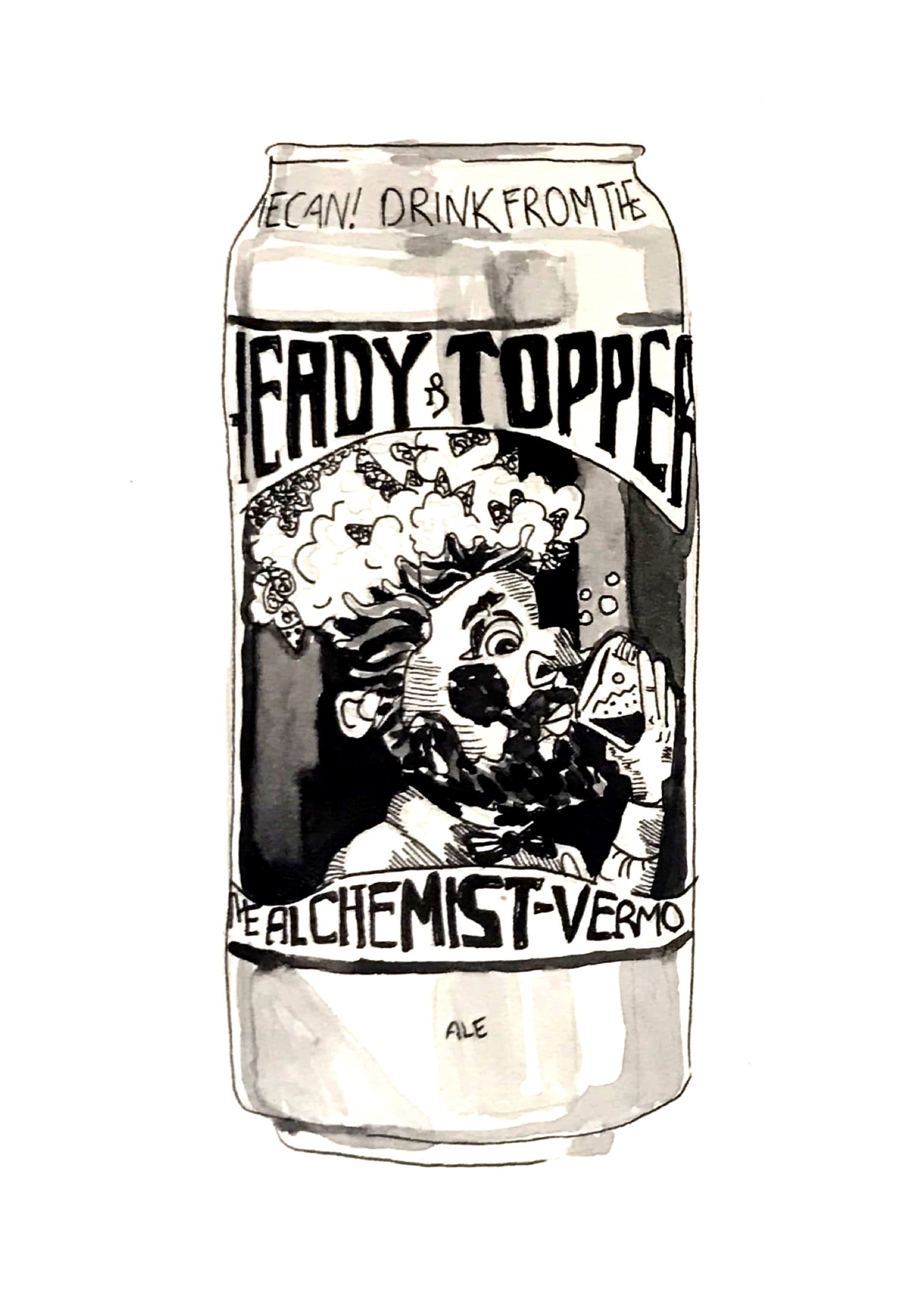 Heady Topper Hand-painted Beer Can Print | Etsy