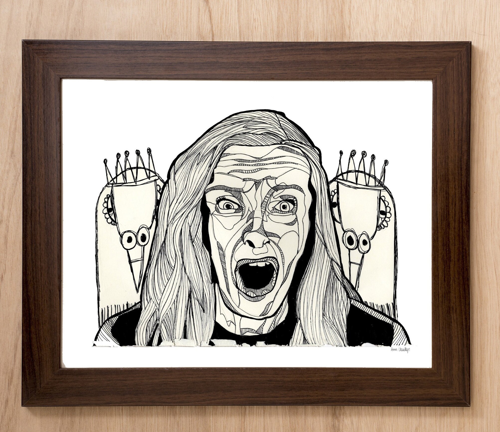 Hereditary- Hand Drawn Art Print, 8x10 or 5x7, Black and White or ...