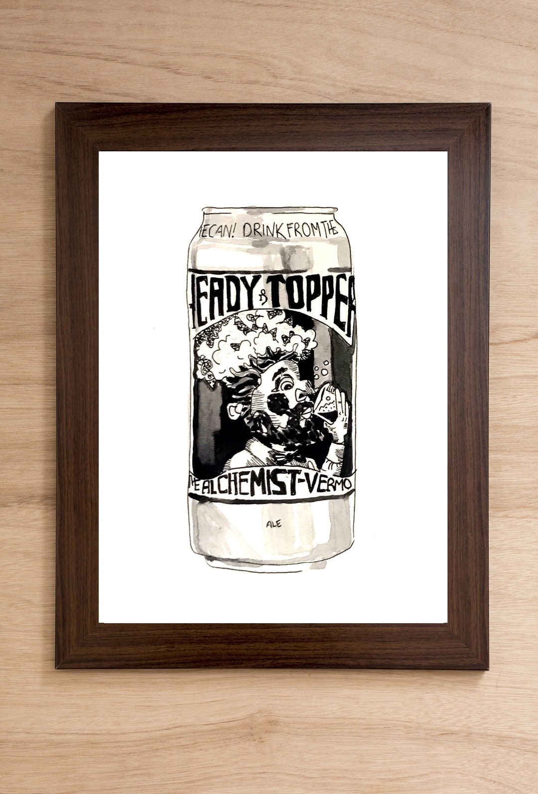 Heady Topper- Hand-painted Beer Can Print - Etsy
