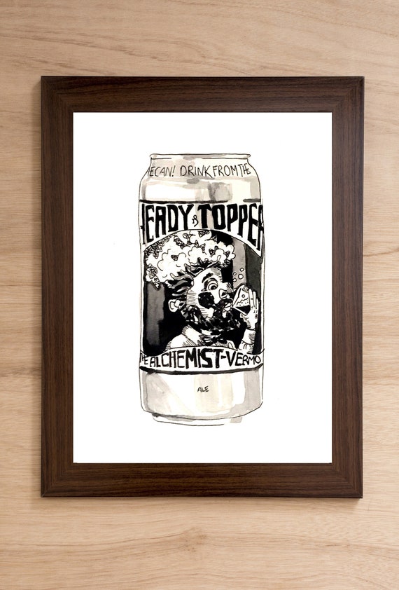 Heady Topper Hand-painted Beer Can Print | Etsy