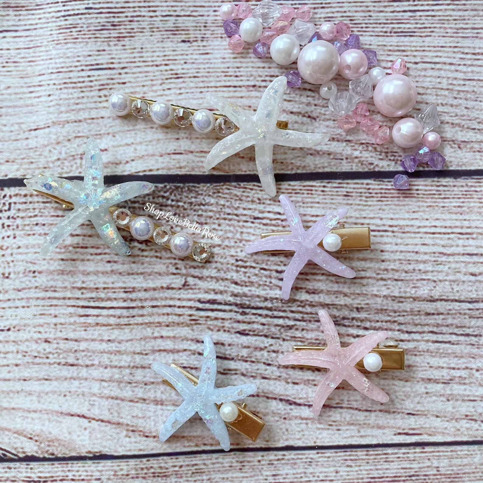 Starfish & Shell Hair Clips Beach Theme Hair Clips for Girls - Etsy