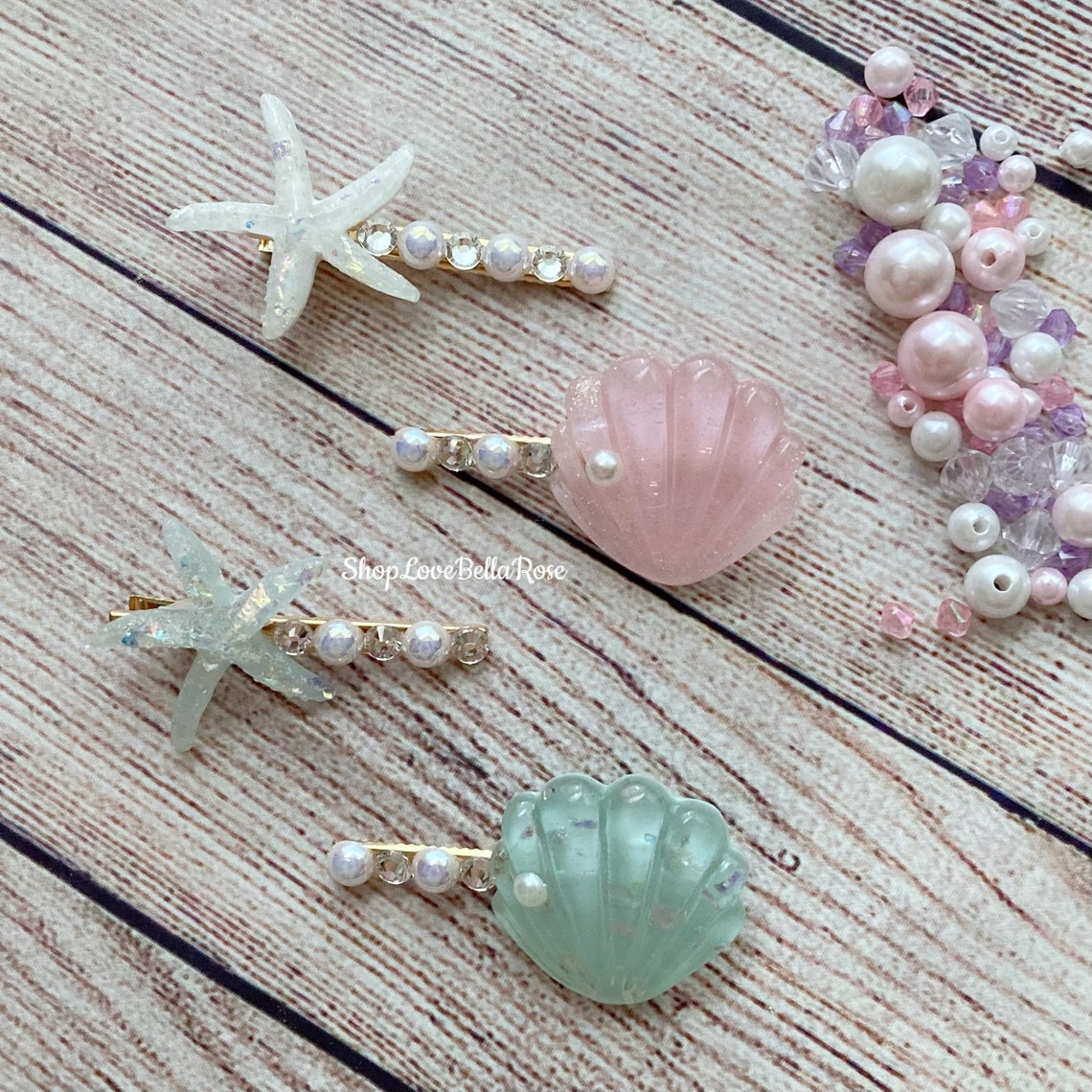 Starfish & Shell Hair Clips Beach Theme Hair Clips for Girls - Etsy