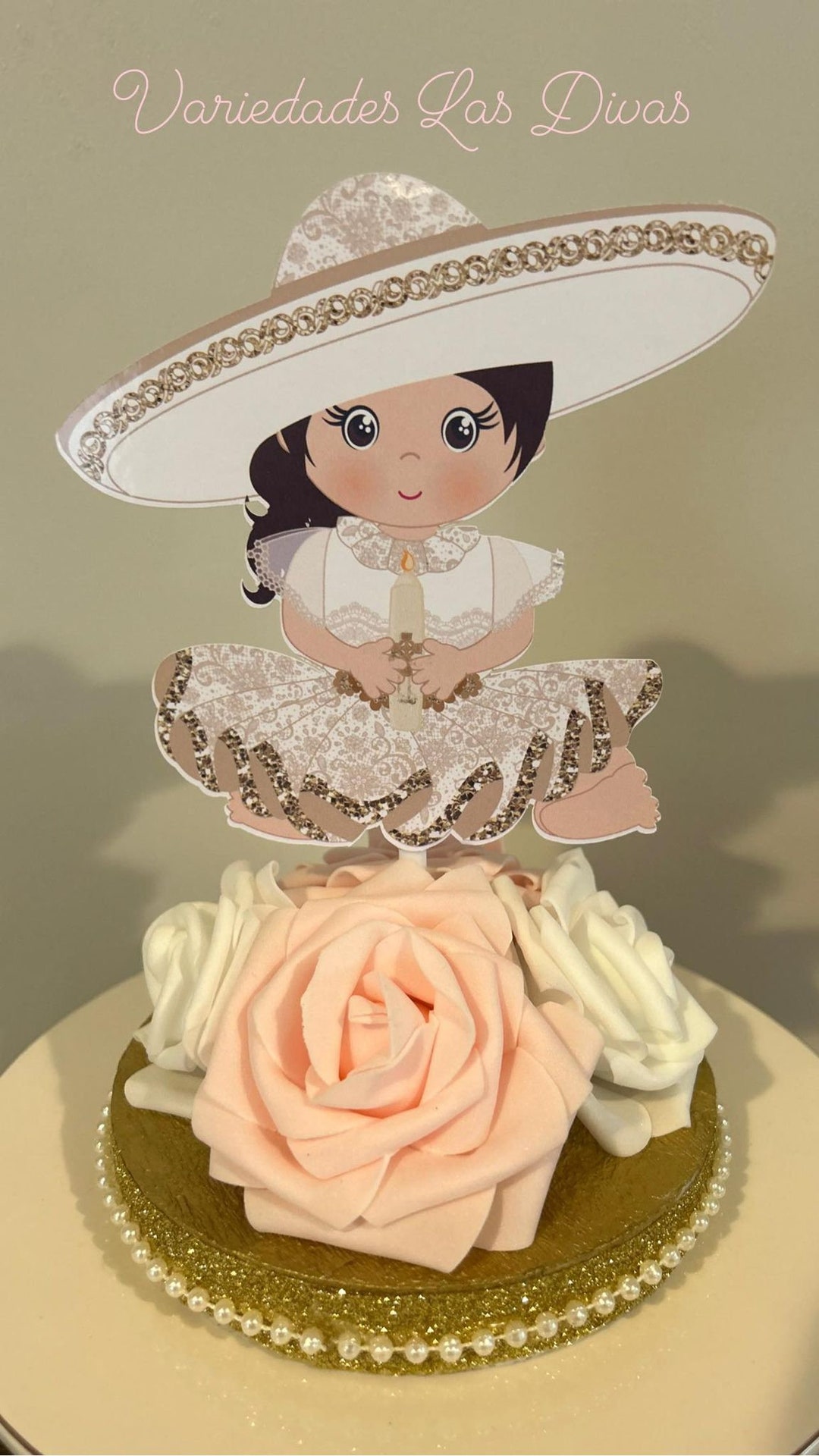 Charra Baptism, Baby Charrita Cake Topper, Mi Bautizo, Centro De Mesa ...