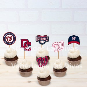 Washington Nationals Cupcake Toppers 12pc, MLB Birthday Party Decor ...