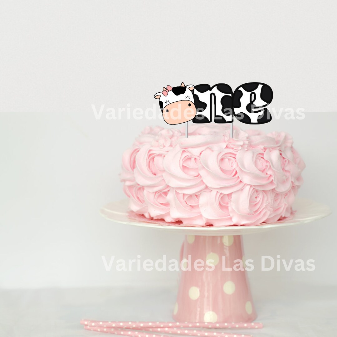 One Cow Cake Topper Baby Cow Smash Cake Topper Cow Party - Etsy
