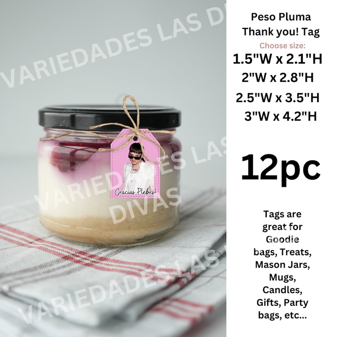Peso Pluma Thank You Tags 12pc Gracias Plebes Tag Birthday - Etsy