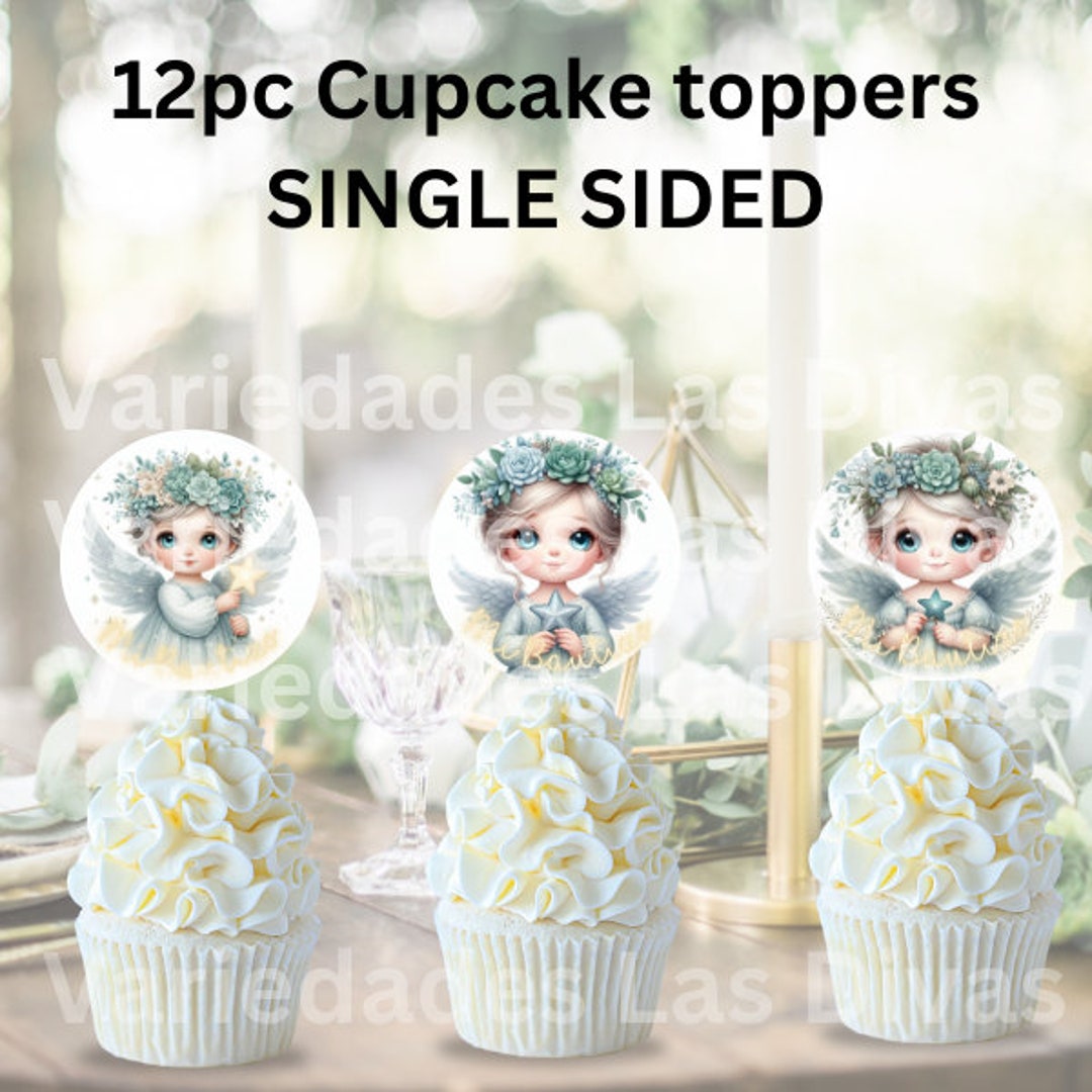 Mi Bautizo Angel Girl Cupcake Toppers, Baby Girl Angel, Little Angel ...