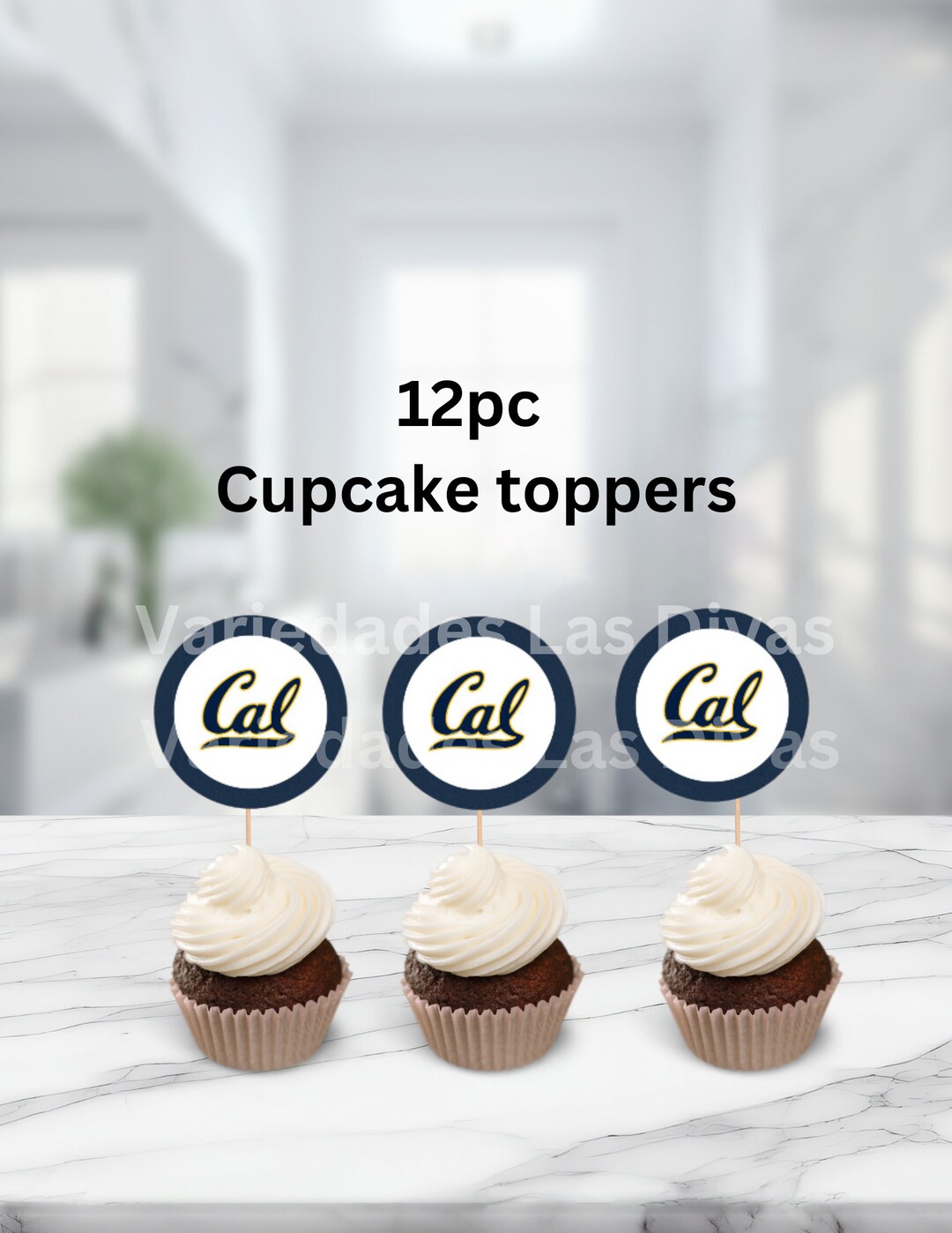 University Inspired Cupcake Toppers, Cal, Golden Bears , Treat Toppers ...