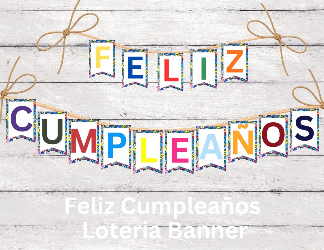 Loteria Feliz Cumpleaños Banner Birthday Banner Bingo Party - Etsy